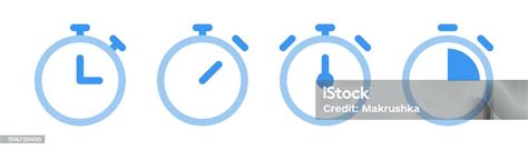 Ikon Stopwatch Diatur Simbol Timer Dalam Flat Ikon Stopwatch Kerangka