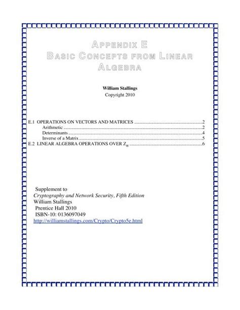 Appendix E Basic Concepts From Linear Algebra
