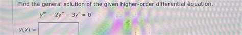 Solved Find The General Solution Of The Given Higher Order Chegg