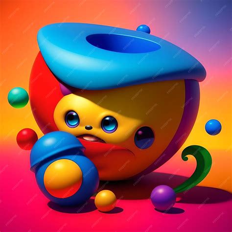 Premium Ai Image Photo Colorful 3d Design Mushroom Element With Eyes