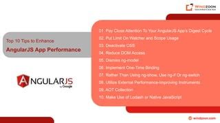 Tips On How To Optimize Angularjs App Performance Ppt