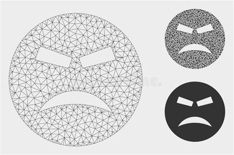 Furious Smiley Vector Mesh 2d Model And Triangle Mosaic Icon Stock Vector Illustration Of