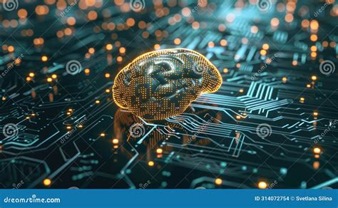 Artificial Intelligence Visualizing AI Through An Abstract Digital Brain Of Circuits And Binary