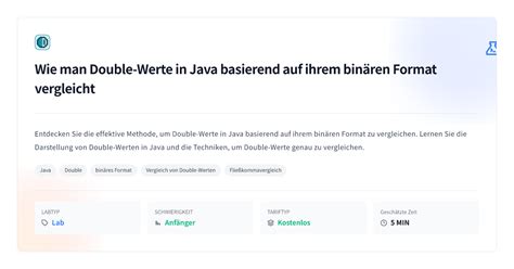 Wie Man Double Werte In Java Basierend Auf Ihrem Binären Format Vergleicht Labex