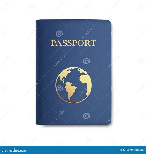 Vector Passport With Map Isolated On White Stock Vector Illustration