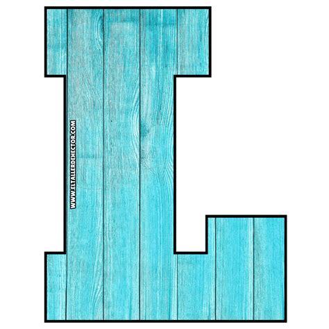 Letra L De Madera Turquesa Rústica El Taller De Hector