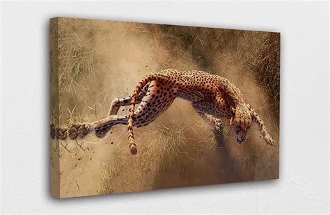 Wild Cheetah Animals Canvas Wall Art Design Poster Print Etsy