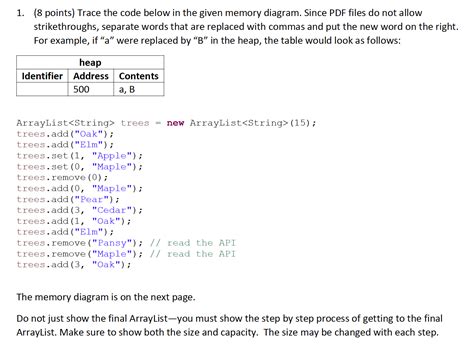 get answer java 8 points trace the code below in the given