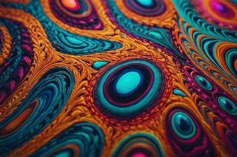 Abstract Psychedelic Patterns Premium AI Generated Image