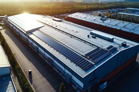 Paneles Solares Generativos En El Techo De La Fábrica Paneles Solares