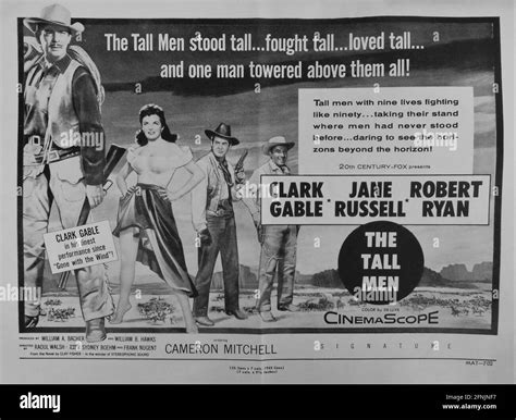 Clark Gable Jane Russell Robert Ryan And Cameron Mitchell In The Tall