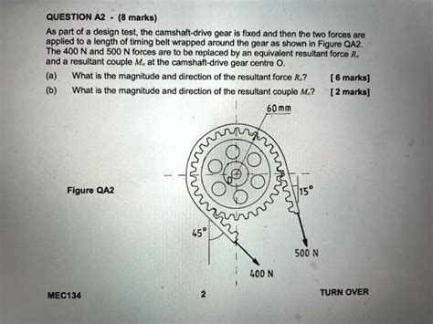 SOLVED QUESTION A Marks As Part Of A Design Test The Camshaft Drive Gear Is Fixed And