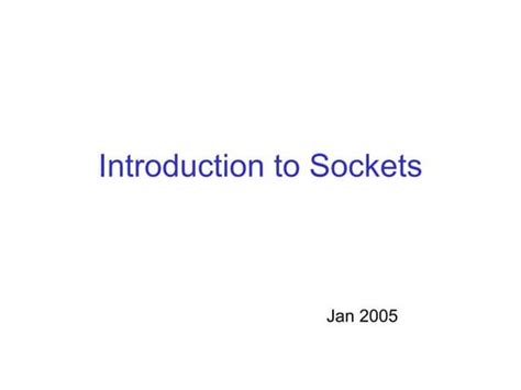 Socket Programming Ppt