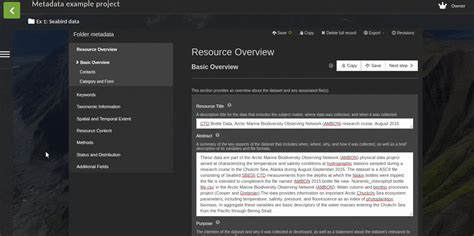 Using The Metadata Editor Documentation