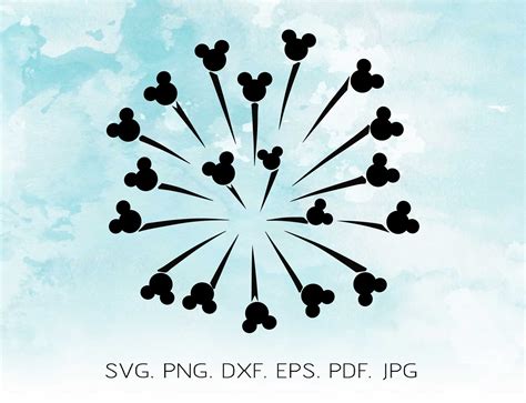 Mickey Mouse Head Fireworks Svg Disney Fireworks Svg Mickey Etsy
