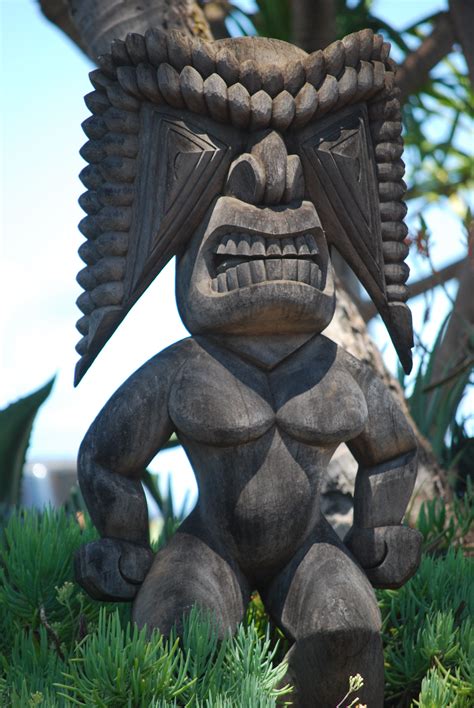 Modern Kona Style Temple Image Tiki Art Hawaiian Tiki Vintage Tiki