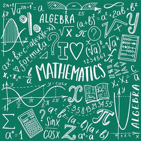 Maths Symbols Icon Set Algebra Or Mathematics Subject Doodle Design