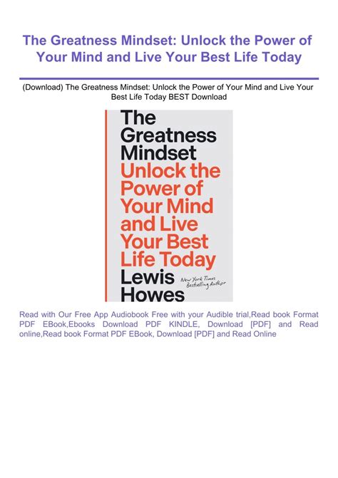 Download The Greatness Mindset Unlock The Power Of Your Mind And Live