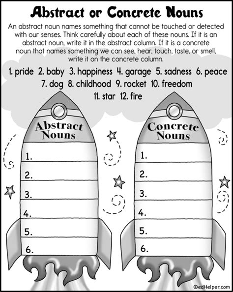 Noun Mastery Concrete Vs Abstract Workbook 1