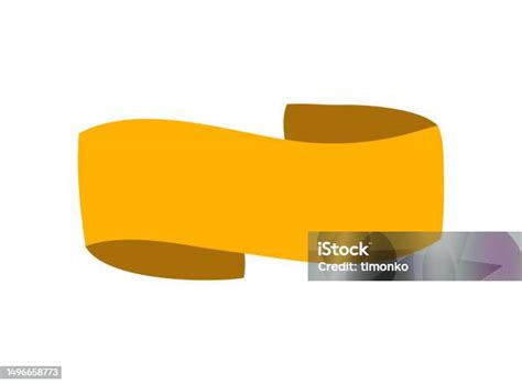 주황색 리본 배너 아이콘 웹 디자인 요소 손으로 그린 벡터 그림입니다 비즈니스 인사말 카드 및 휴일 복사 공간을 위한 텍스트를 위한 장소 고급에 대한 스톡 벡터 아트 및