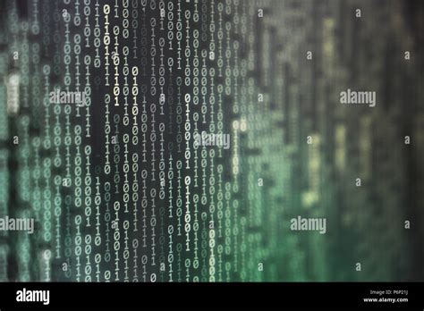Power Of Big Data Binary Code Information Bit On Computer Monitor