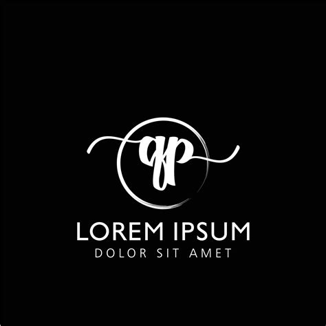 Letter QP Initial Handwriting Logo With Signature And Hand Drawn Style Vector Art At