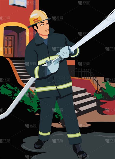 一名消防员的正面视图