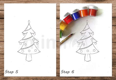 Christmas Tree Drawing Step By Step Tutorial Mimi Panda