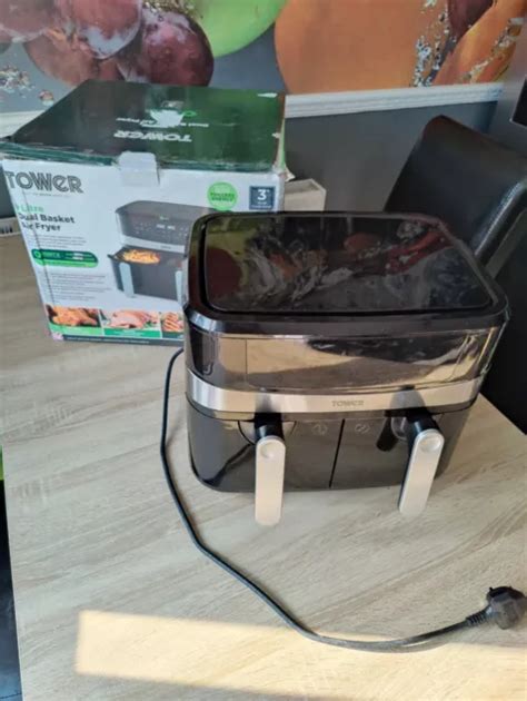 Tower Vortx 9l Dual Basket Air Fryer Black T17088 £6500 Picclick Uk