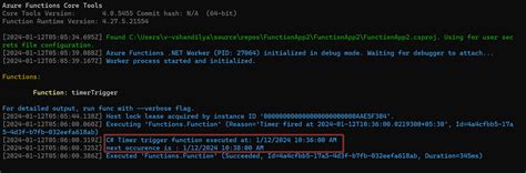Azure Functions Timertrigger Get Next Scheduled Occurrence Stack