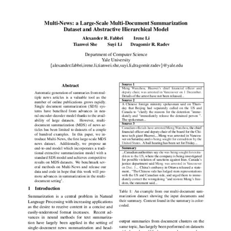 Multi News A Large Scale Multi Document Summarization Dataset And