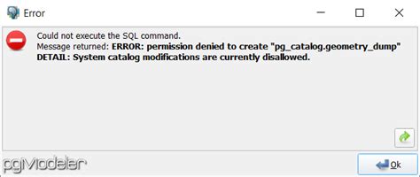 postgresql error when trying to export from pgmodeler database