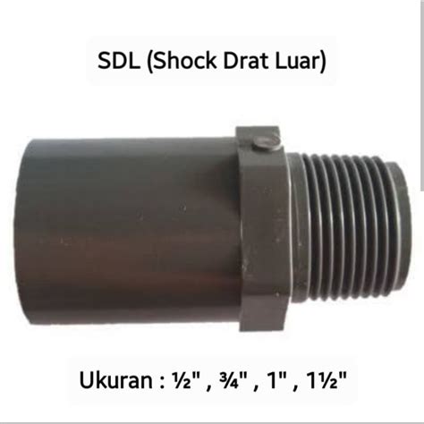 Jual Sambungan Pipa Shock Drat Luar Pvc Sdl Pvc Pipa Shopee Indonesia