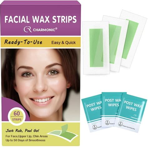 Charmonic Wax Strips 60pc For Women Sensitive Skin Hair Remover For