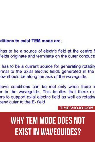 Why TEM Mode Does Not Exist In Waveguides TimesMojo