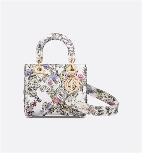 Lady Dior My Abcdior 스몰 백 라떼 양가죽 And 멀티 컬러 Dior Chardons 프린트 Dior