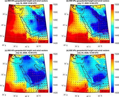 Geopotential Height M And Wind Vectors From Ecmwf Operational
