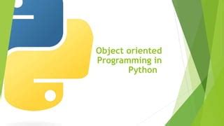 Object Oriented Programming In Python Pptx