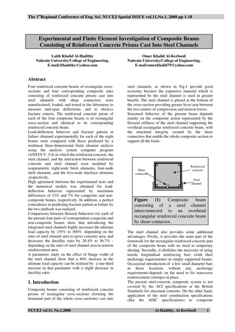 Pdf Experimental And Finite Element Investigation Of Composite Beams Consisting Of Reinforced