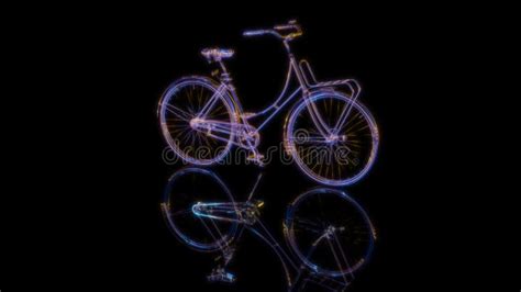 3D Animation Rendering Bike Model On A Black Background Stock Video