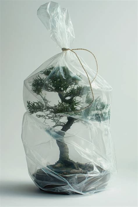 A Small Tree Is In A Plastic Bag Stock Photo Image Of Design Beauty 319603768