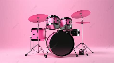 전문 블랙 드럼 키트 모형의 3d 렌더링핑크색 고수 드럼 세트 드럼 키트 배경 일러스트 및 사진 무료 다운로드 Pngtree