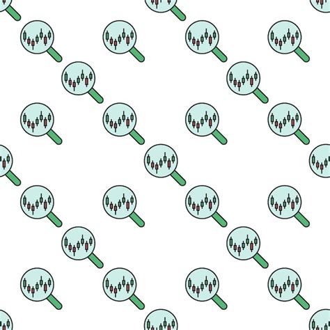 Premium Vector Magnifying Glass With Candlestick Chart Colored Seamless Pattern