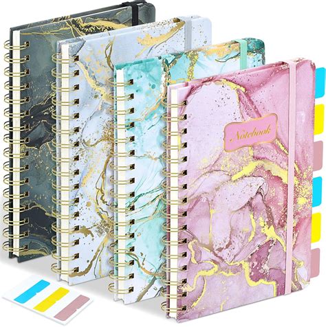 Eoout 4pcs A5 Spiral Notebooks Hardcover Spiral Journals