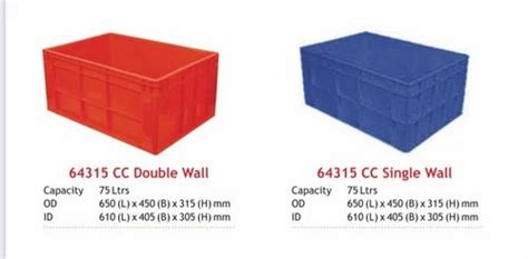 Rectangular Solid Box Nilkamal Plastic Crates Size 650 X 450 X 325 Mm