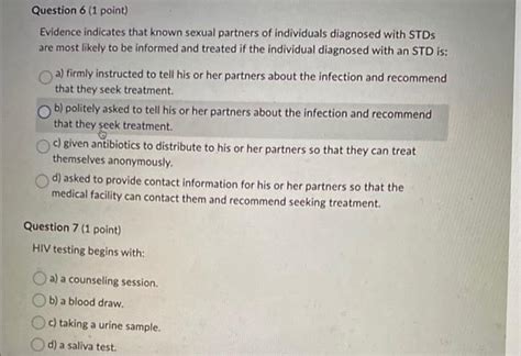 Solved Evidence Indicates That Known Sexual Partners Of Chegg Com