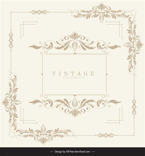 Vintage Frame Design Elements Elegant Symmetric Shapes Vectors Images