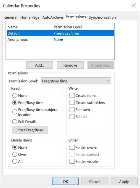 James Madison University Outlook Editing Calendar Permissions