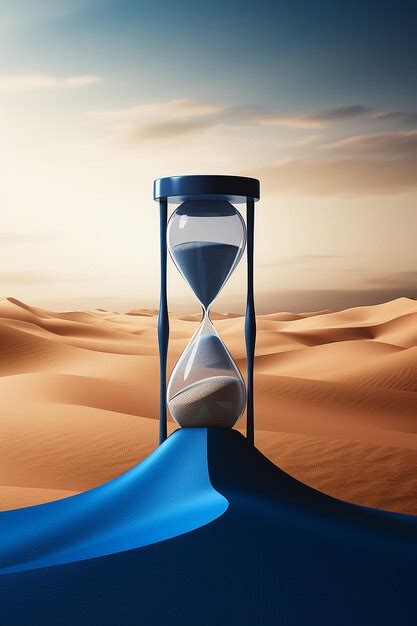 Reloj De Arena Azul Donde La Arena Casi Se Agota Simbolizando La