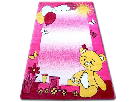 Tapis Enfant JOYEUX C210 Rose Ourse En Peluche 280x370 Cm